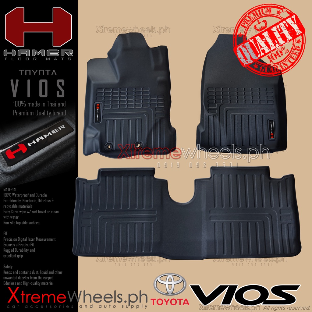Toyota Vios 2015-2025 Hamer Brand Deep Dish Matting Thailand Made ...