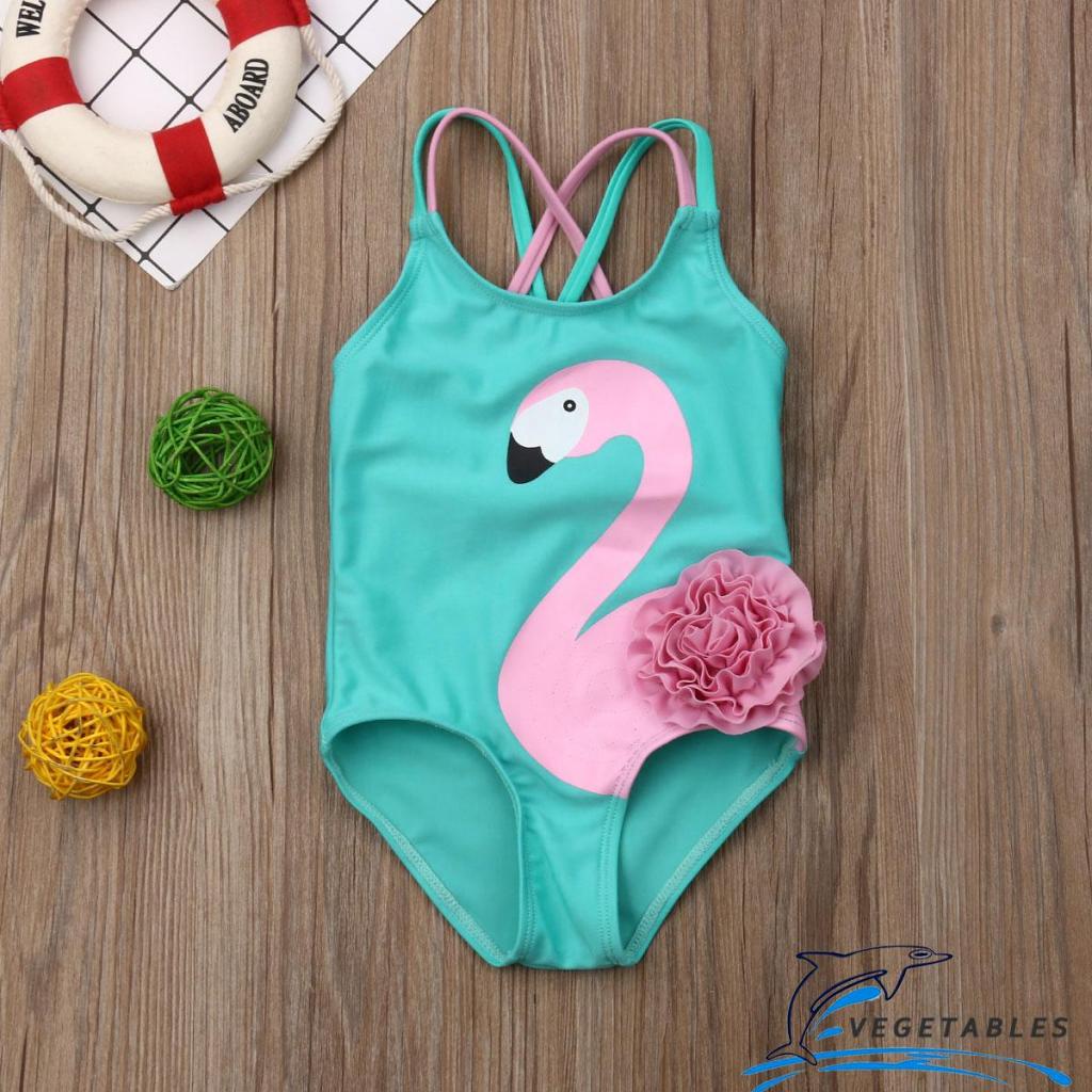 ZHY-Little Girls Bathing Suit, Flamingo & Flower Patterns Sleeveless ...
