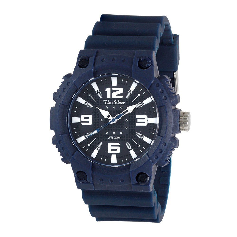 UniSilver TIME Gizmatic Collection Navy Blue Men's Rubber Watch KW1616 ...