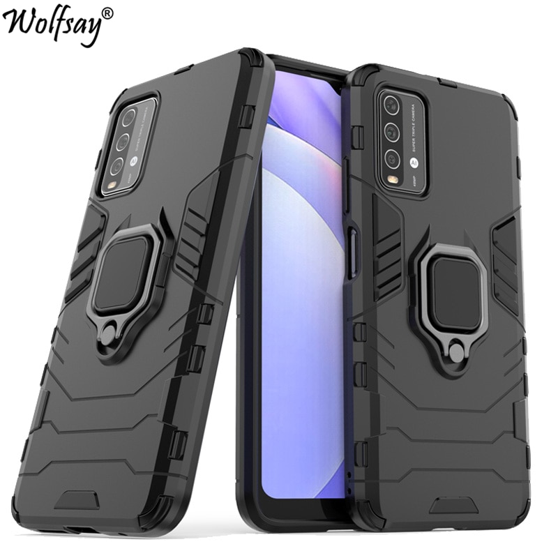 Xiaomi Redmi 9T Case Bumper Anti-knock Armor Magnetic Suction Stand ...