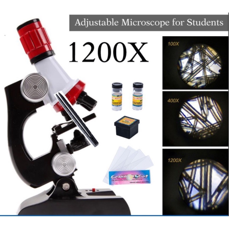 comeonbaby11//【Latest】1200X Microscope Kit Lab LED Home School Science ...