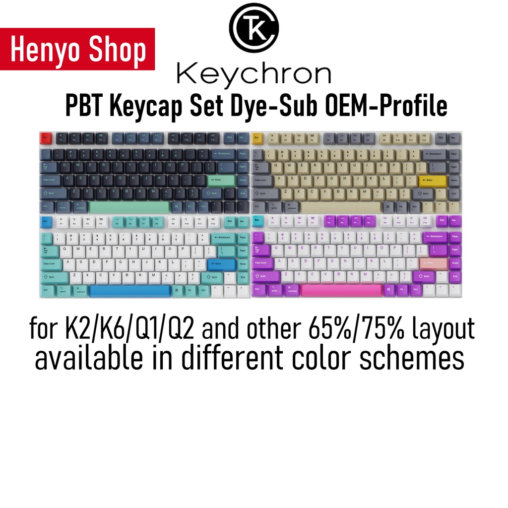 Keychron PBT Keycap Set Dye-Sub OEM-profile for Q1/Q2/K2/K6 75% 65% ...