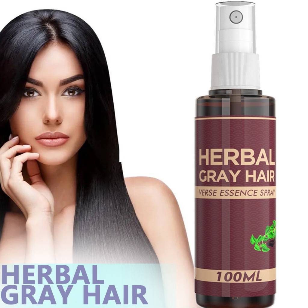 100ml Herbal Gray Hair Reverse Essence Spray Restore Black Hair Serum ...