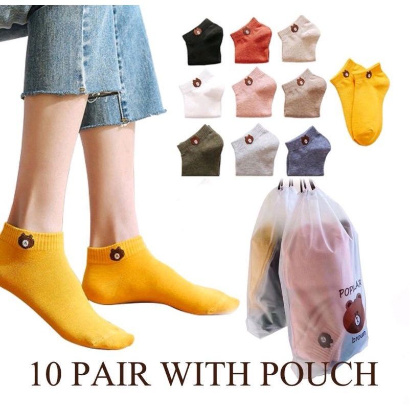 YCo Cute Japanese Bear design colorful Socks Cotton Medyas Sock ...