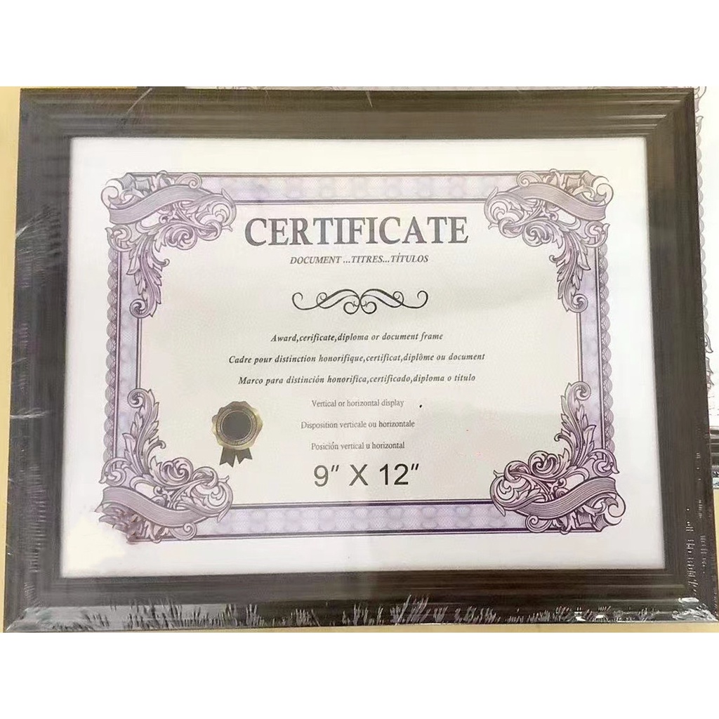 A4 PVC BLACK CERTIFICATE FRAME A4 / 8.5*11 Photo frame /Student ...
