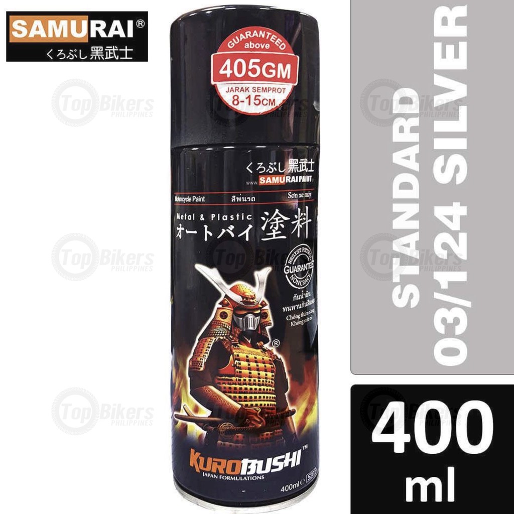 Samurai Spray Paint Standard Colors SILVER 400mL | Shopee Philippines