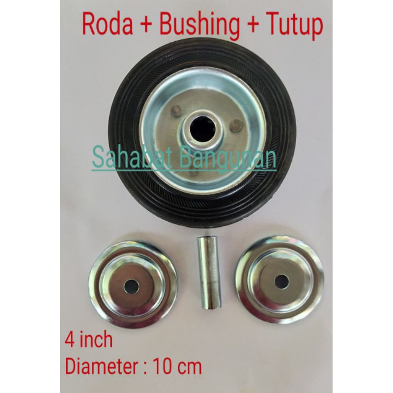 Rubber Wheel + Bushing / Boch / Cylinder + Close / Cover 4 Inch Trolley ...