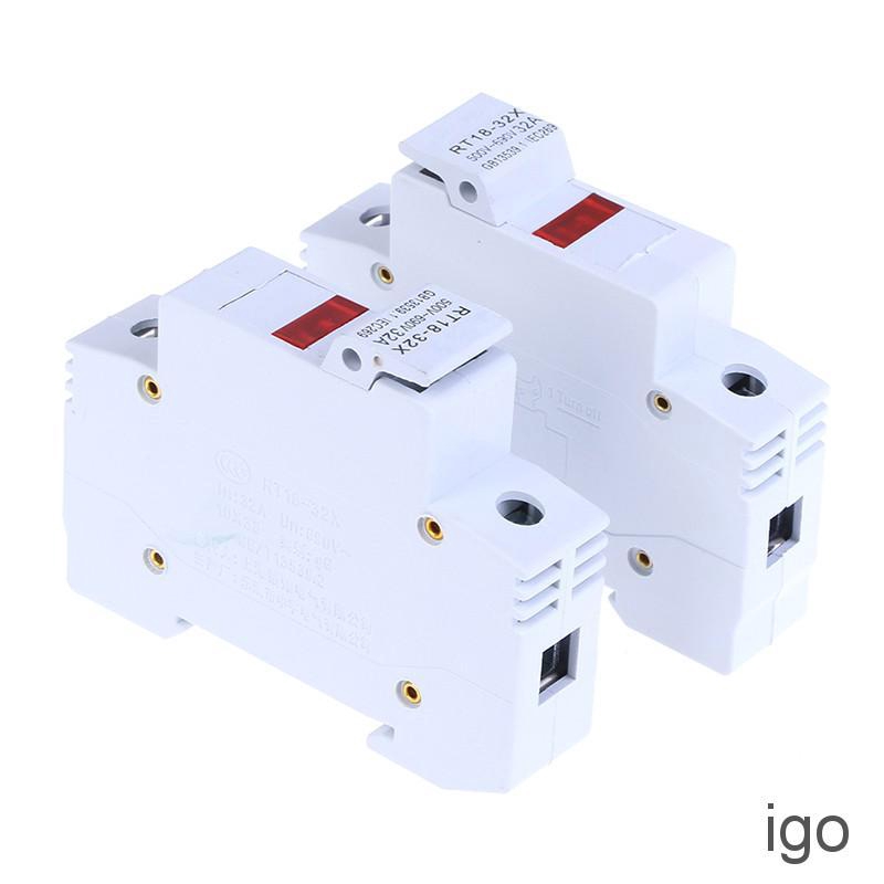 2Pcs rt18-32x ac 380v 32a 1 pole 10x38mm din rail mount fuse holder base | Shopee Philippines