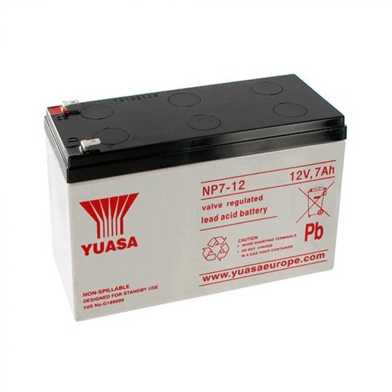 Yuasa UPS Battery 12V 7Ah 20hr NP7-12 12 Volts 7 Ampere Rechargeable Valve Regulated Lead Acid ...
