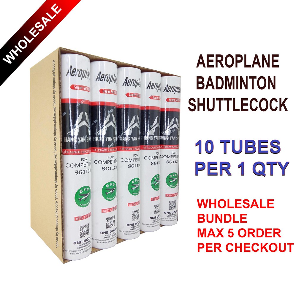 Aeroplane x10 tubes Shuttlecock - Wholesale - Red, Green, Black, Blue ...