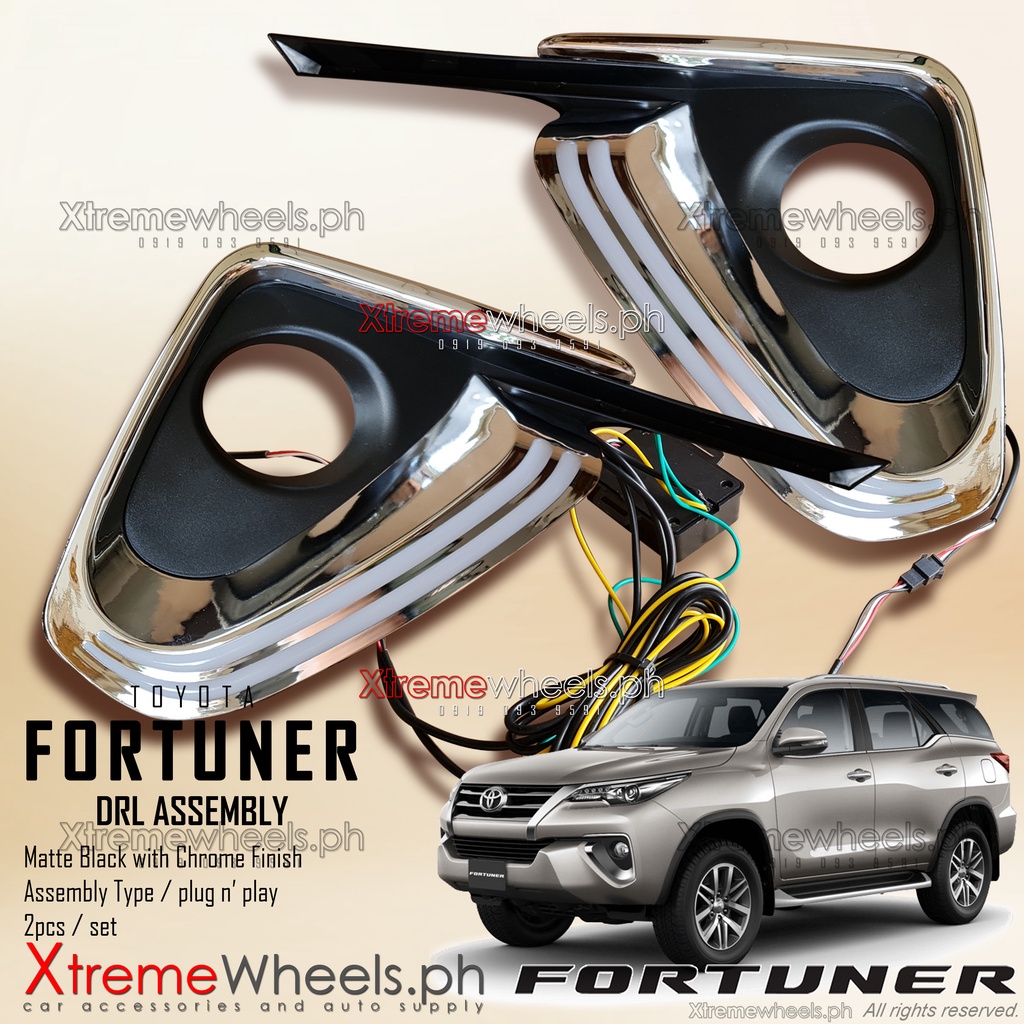 YE002 Toyota Fortuner 2016-2020 2pcs White And Yellow LED DRL Foglight ...