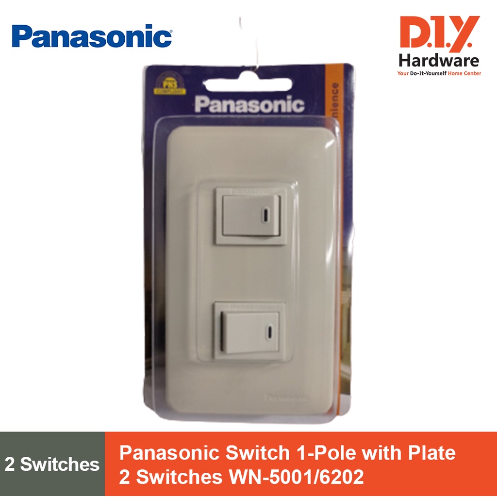 Panasonic Switch 1-Pole with Plate 2 Switches WN-5001/6202 | Shopee ...
