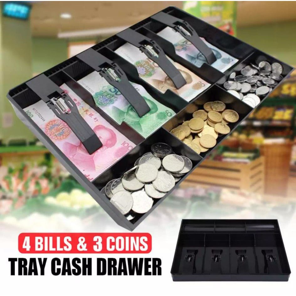 Cash Drawer Register Insert Tray Replacement 4 Bills 3Coins Money ...