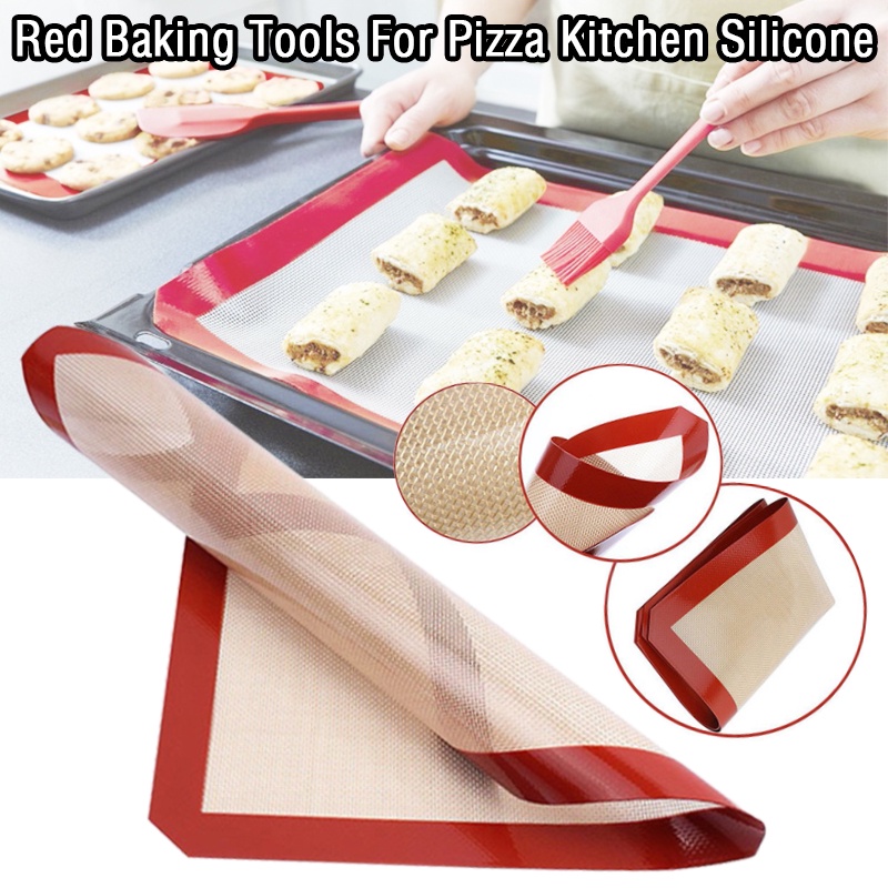 Red Baking Tools for Bread Pizza Kitchen Silicone Baking Mat Set Non ...