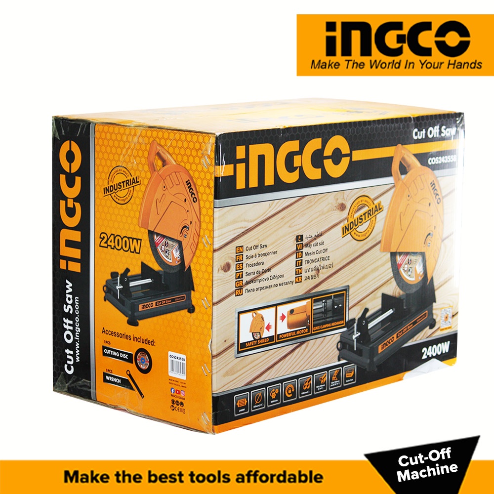 INGCO Cut-Off Saw Machine Metal Steel Bar Cutter 14-Inch COS243558 IPT ...