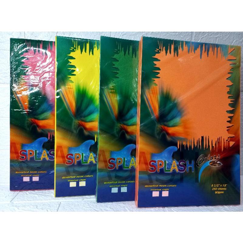 Splash Colors Colored Paper 80 Gsm 250 Sheets | Shopee Philippines