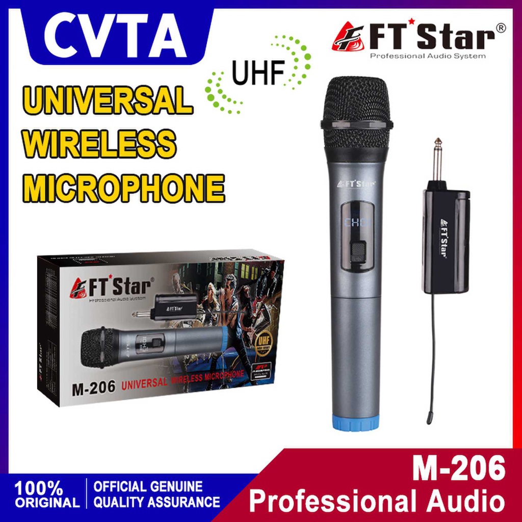 FT STAR MEGAPRO UNIVERSAL WIRELESS MICROPHONE M-206 | Shopee Philippines