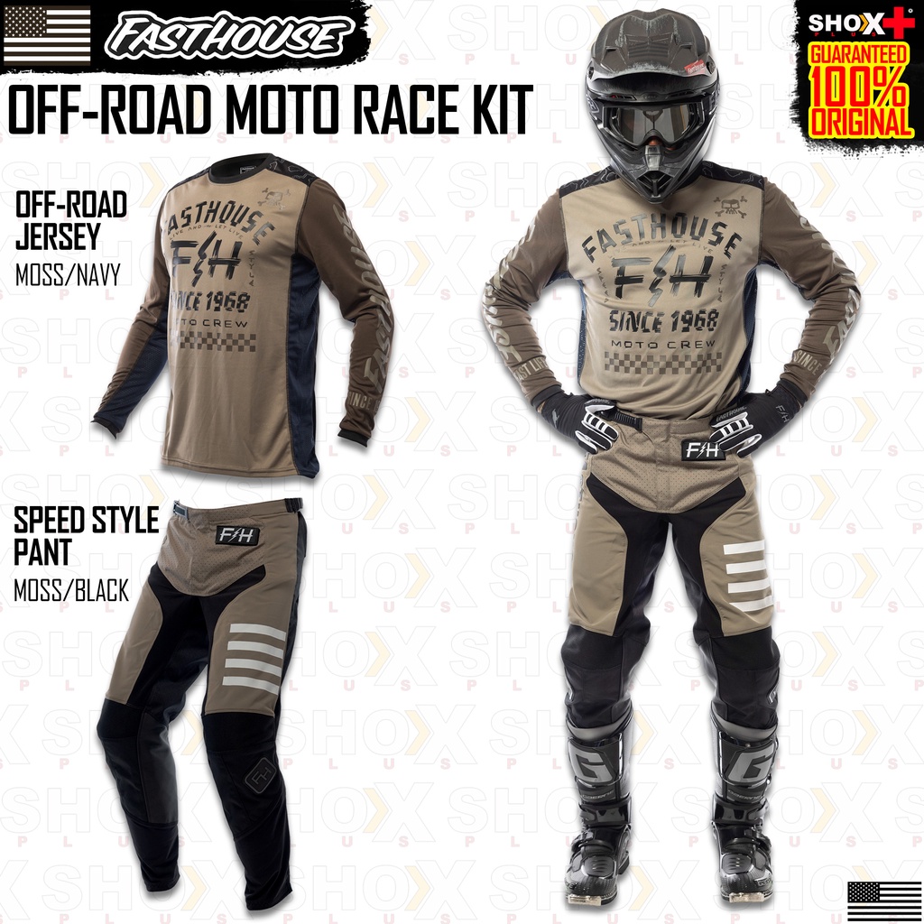 FastHouse USA Off-Road Moss/Navy MOTO Racing Combo Kit - GUARANTEED 100 ...