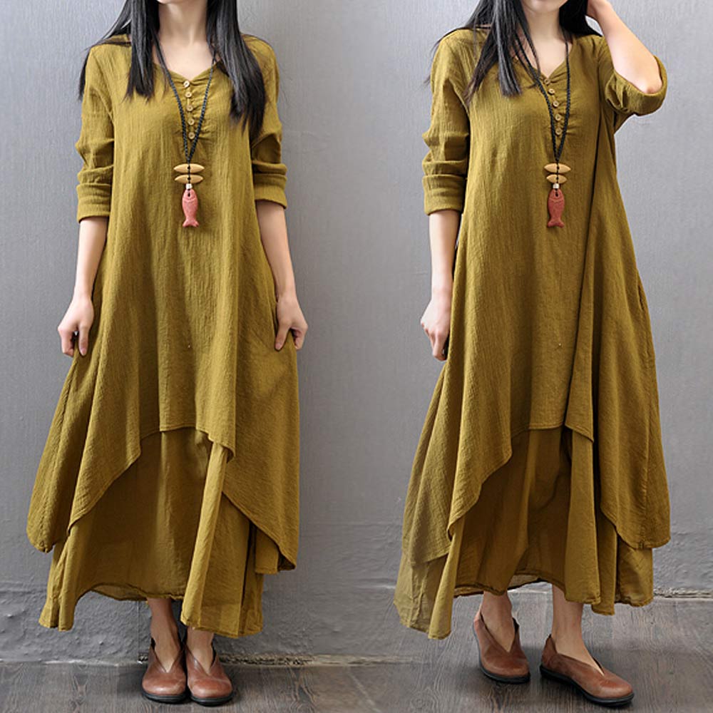 filipiana dress filipiniana dress 3xl 4xl 5xl Loose Cotton Linen Maxi ...