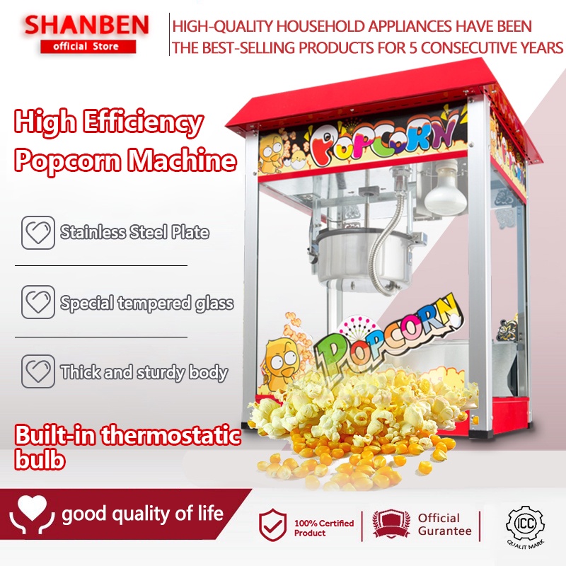 SHANBEN 8Oz Popcorn machine automatic popcorn machine, large capacity ...