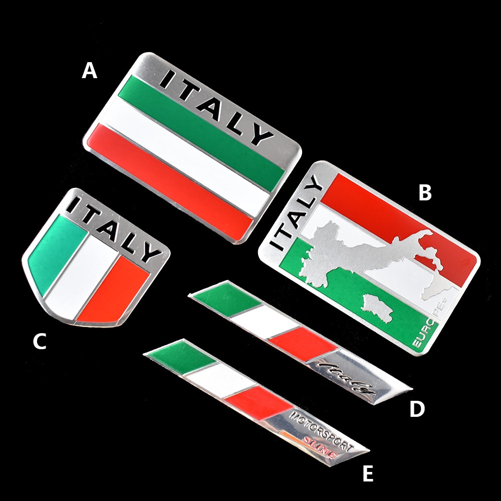 3D Aluminium Motorcycle Exhaust Pipes Decal Italy Flag Badge | Shopee ...