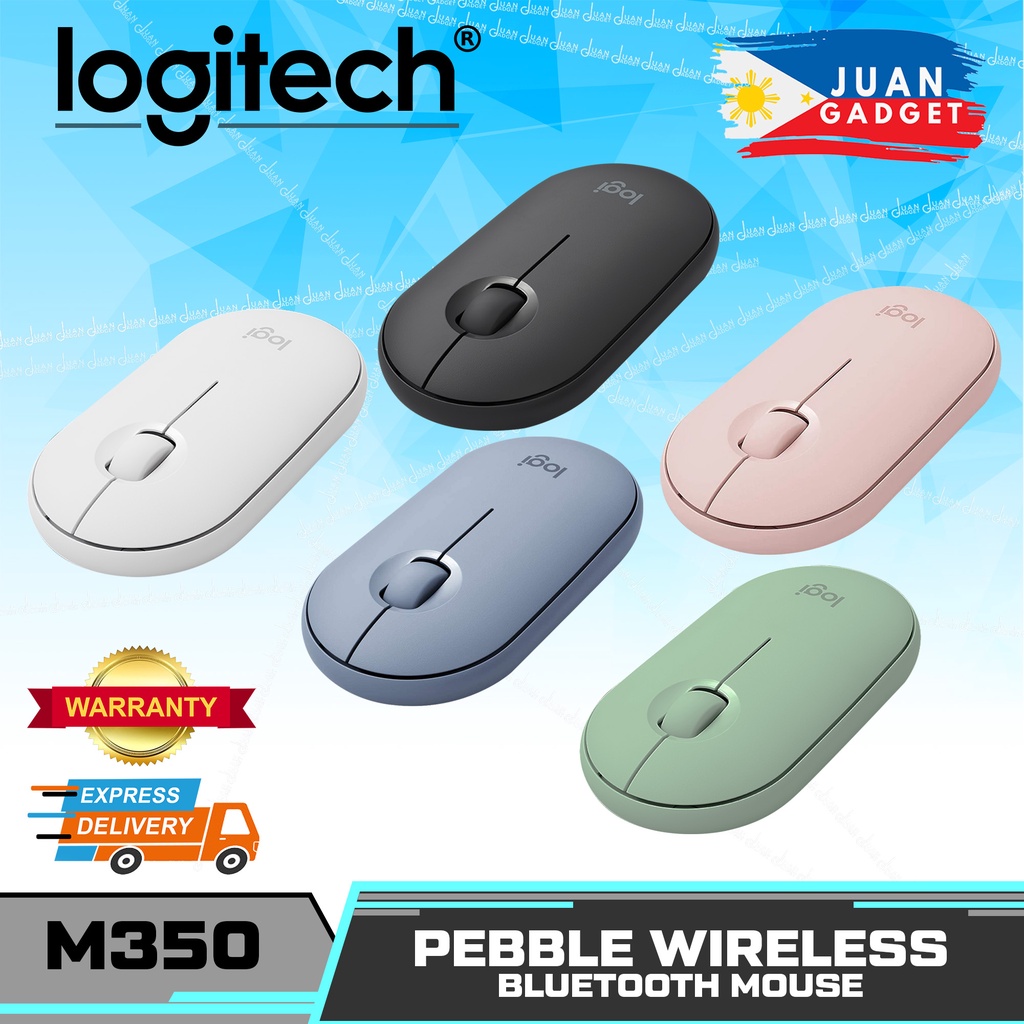 Logitech M350 Pebble USB Wireless Mouse with Bluetooth with Quiet Click ...