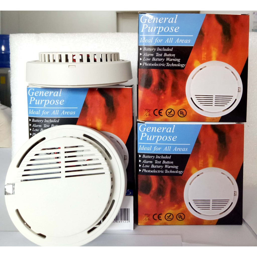 10pcs Smoke Detector Battery Operated, Smoke Alarms, Fire Alarm, Indoor ...