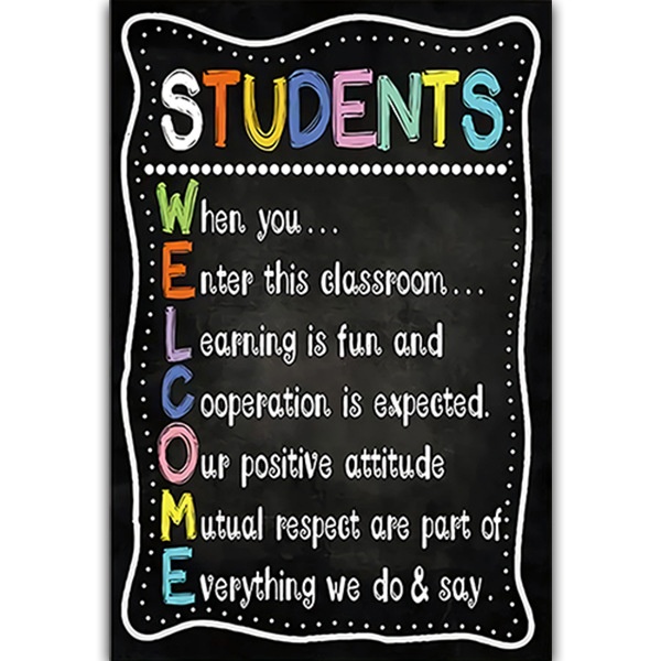 Classroom Rules Wall Poster Kid Growth Mindset Sticker Waterproof ...