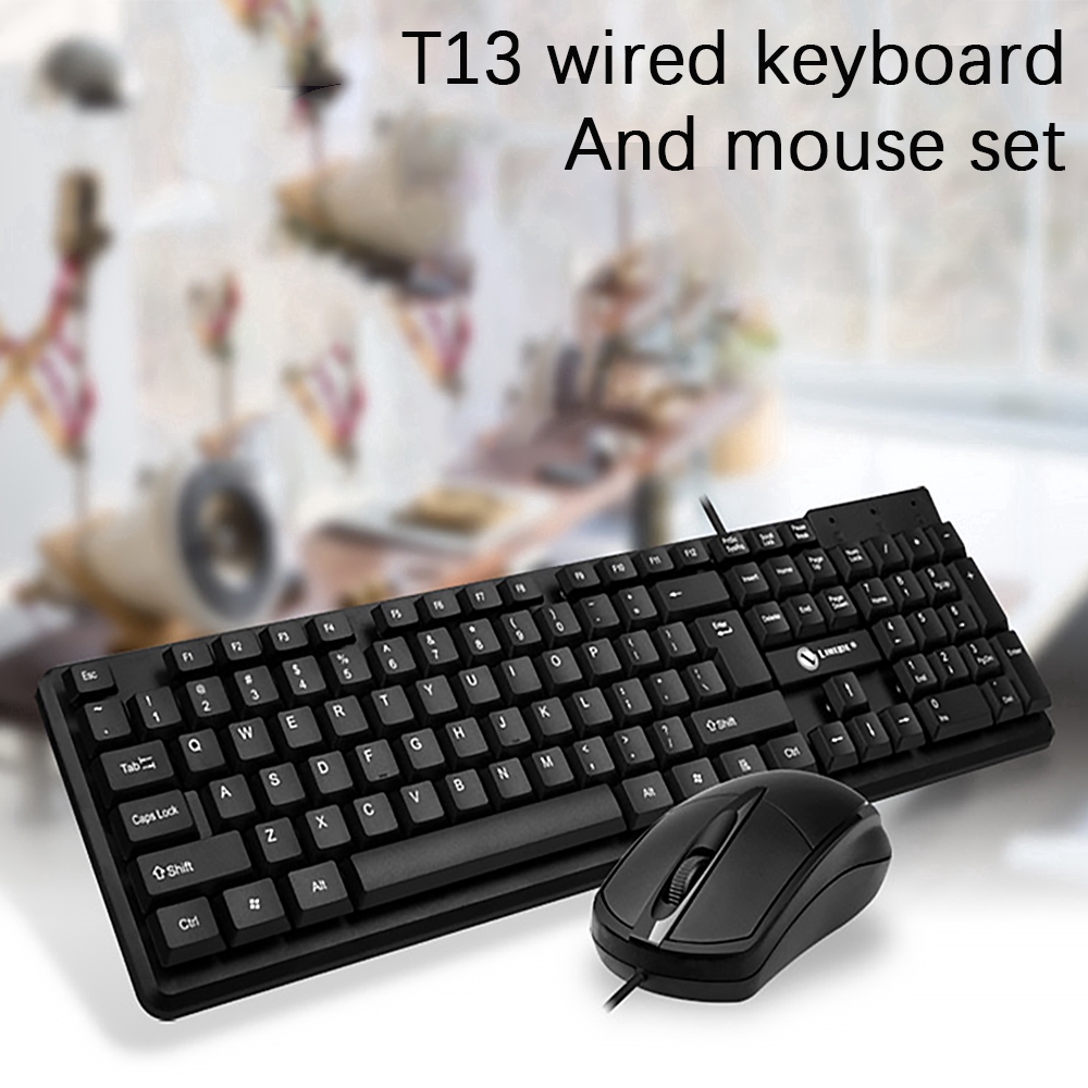 T13/T15 Wired Keyboard and MouseSet Thin and Light Business Office ...