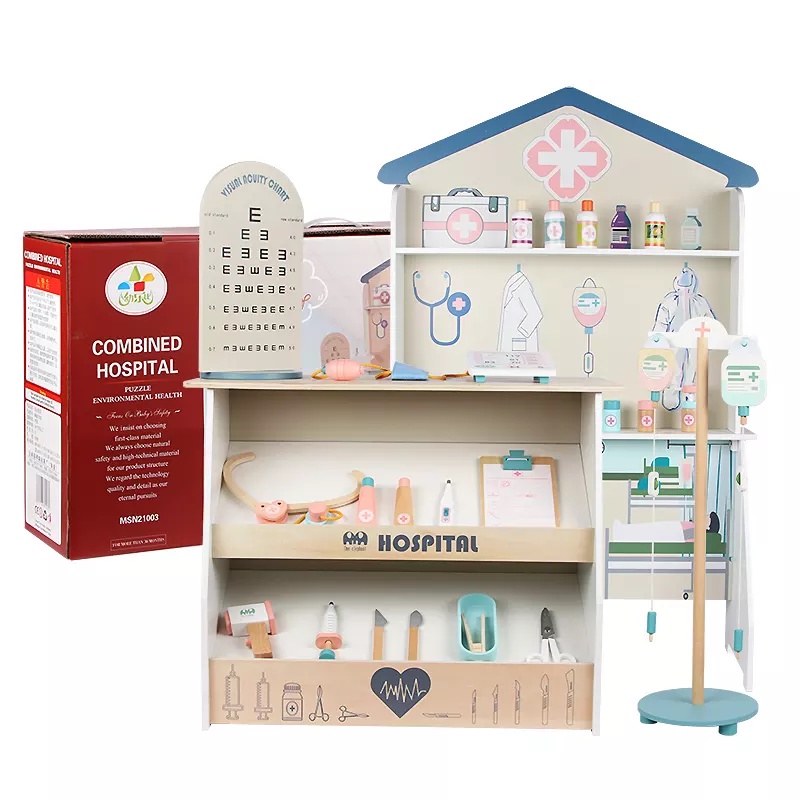 JIVE Wooden Medical Doctor Hospital Clinic Pretend Play Set Toy ...