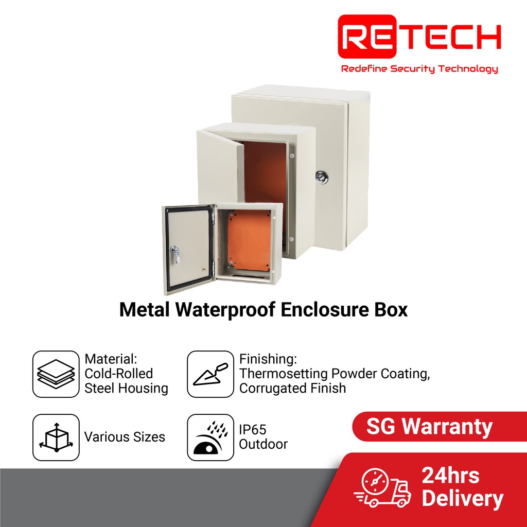 [Retech] Metal Waterproof Enclosure Box IP65 /Junction Box/ Metal Electrical Box /CCTV camera ...
