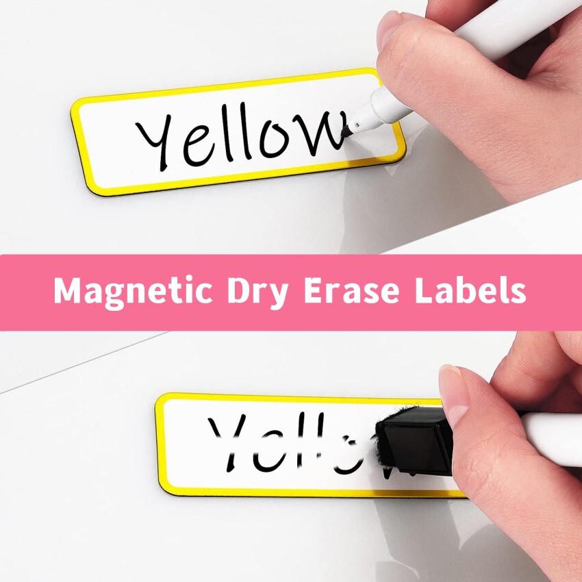27Pcs Flexible Magnetic Dry Erase Labels Plate Strips Name Plate ...