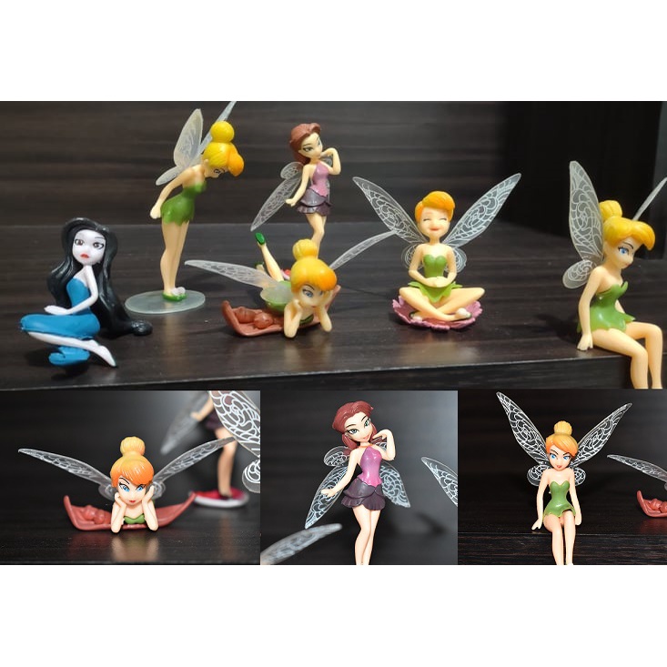 Tinkerbell Fairy Action Figures Toy Miniature - 3 pieces random design ...