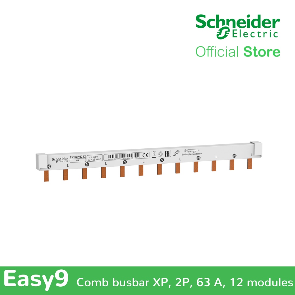 Schneider Easy9 Comb Busbar 2P 12 Modules Connection Comb (EZ9XPH212 ...