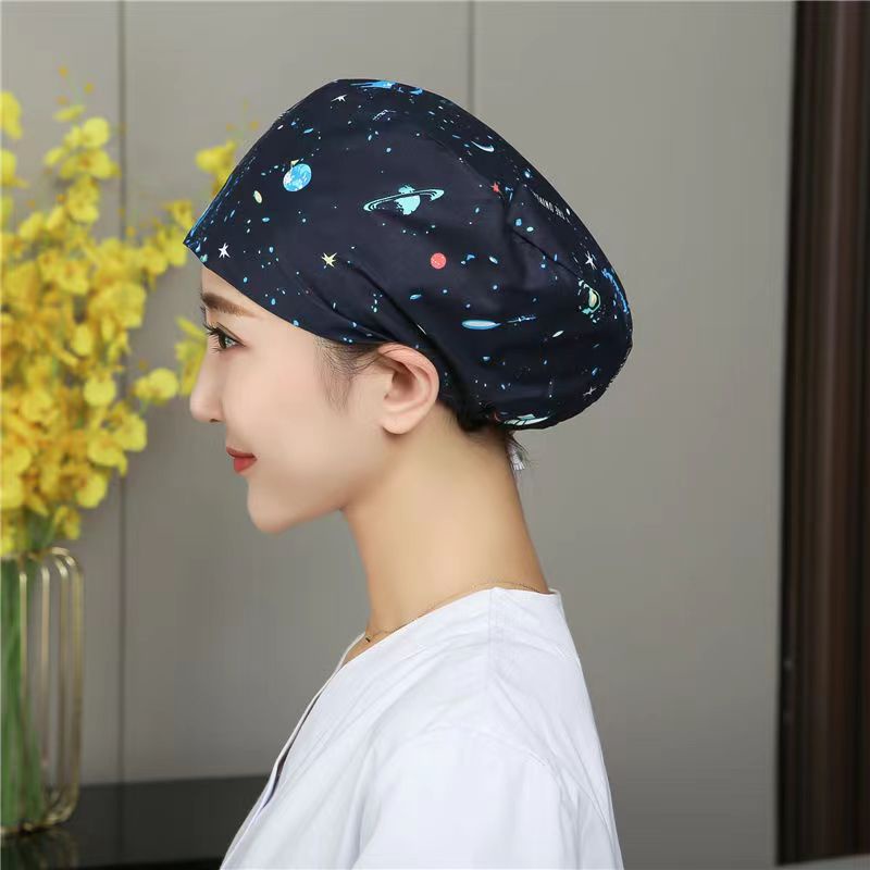 Elastic adjustment buckle printing operating room hat female nurse hat ...