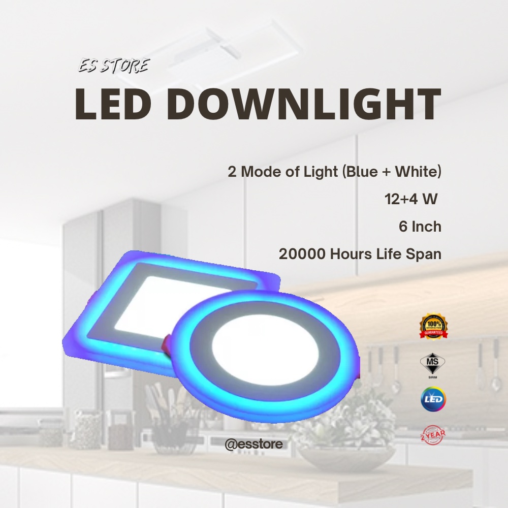 LED Downlight / LED Surface Light 2 Color Led 6" Round/Squre Panel ...