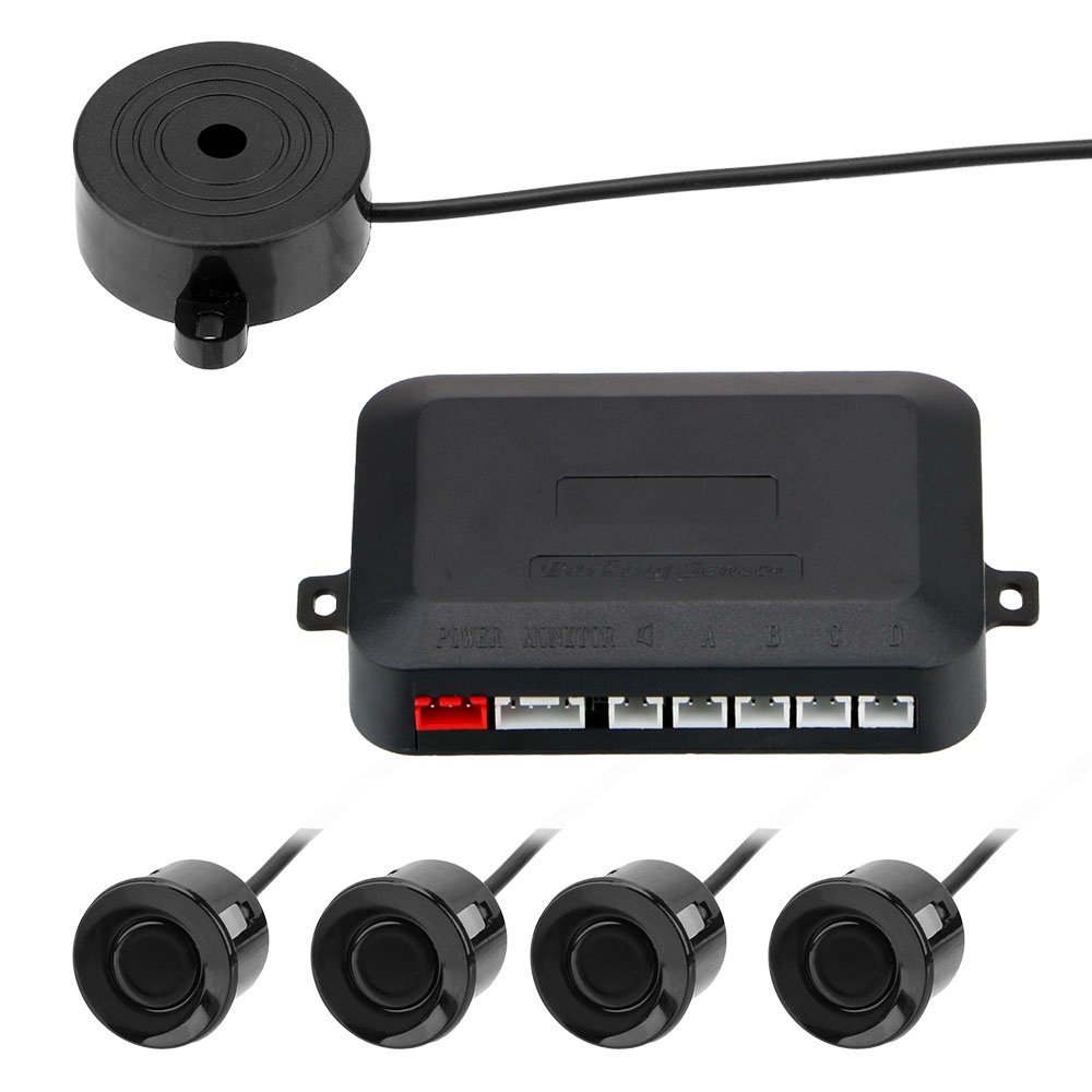 Car Parking Sensor Kit Reverse Backup Radar Sound Alert Indicator 4 ...