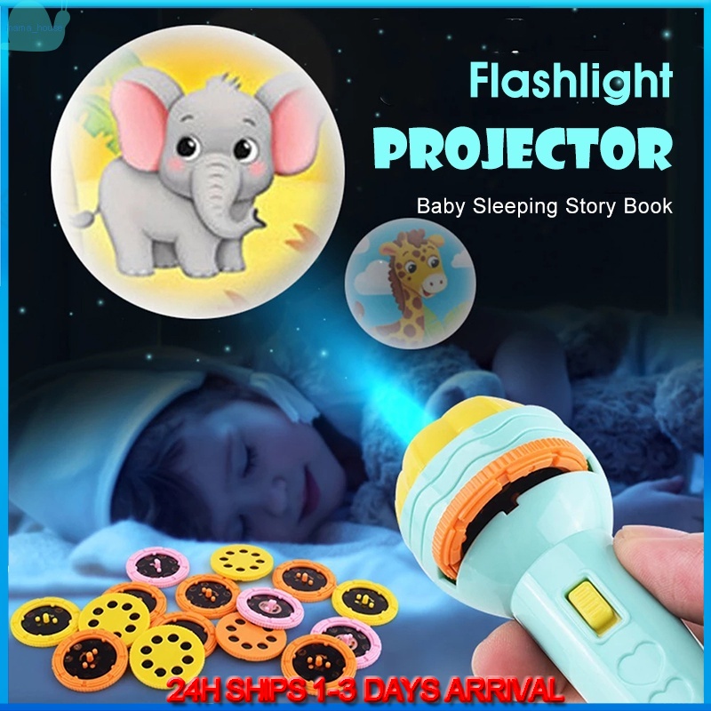 Children's Projection Flashlight With 24 Pic Flashlight Projector Torch ...