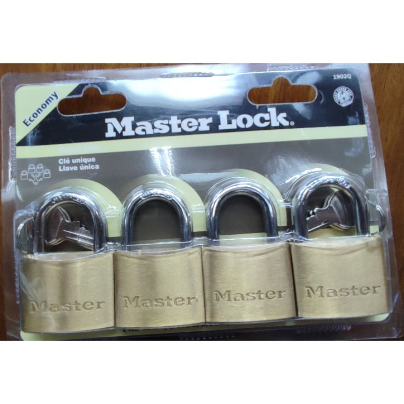 MASTER LOCK Solid Brass Body Padlock 4Pcs/Pack Keyed Alike 1902Q 40mm | Shopee Philippines