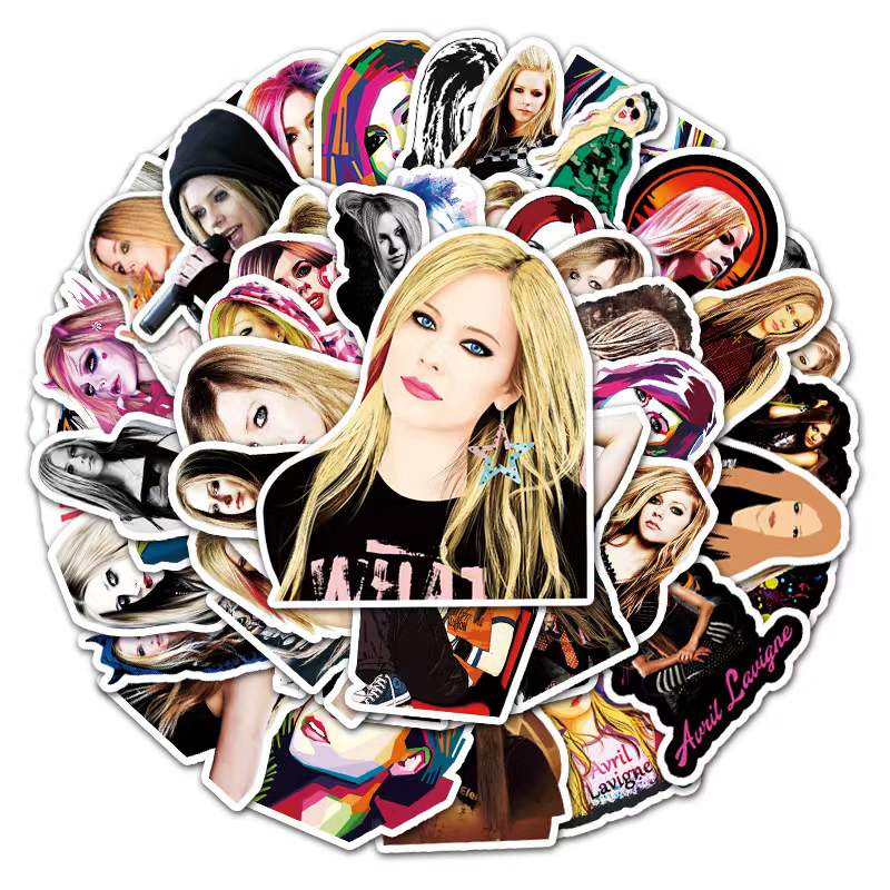 xs550-51pcs European and American star Avril graffiti waterproof ...