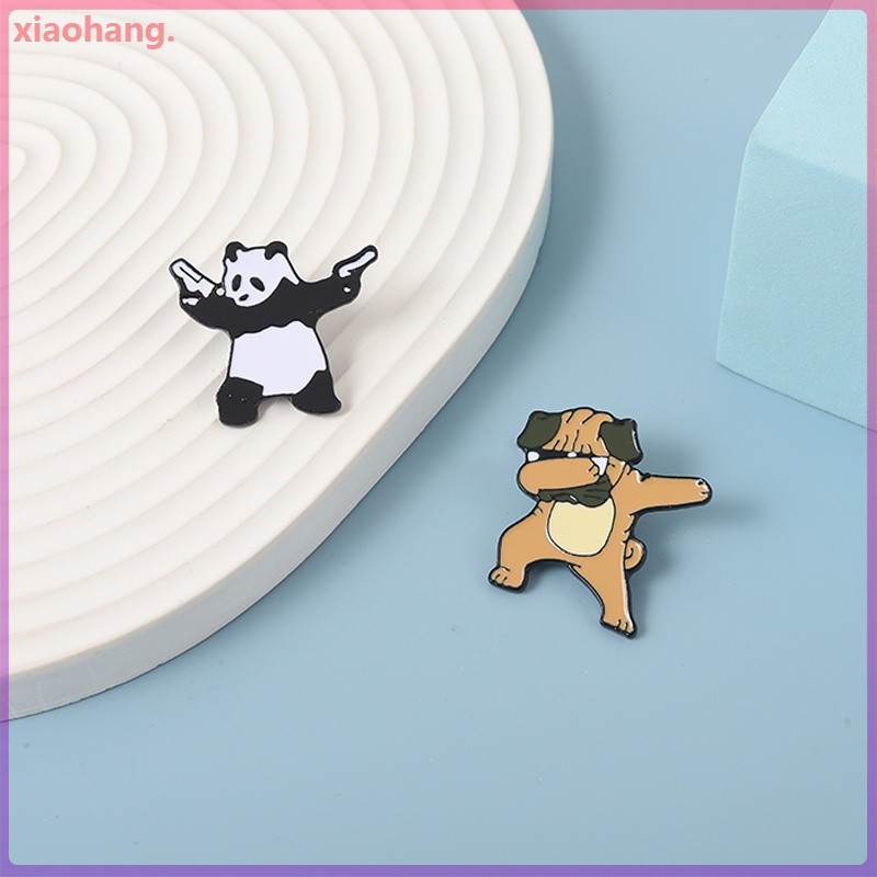 Cute Animal Panda Dog Enamel Lapel Brooch Jewelry Funny Cartoon Dog Pin ...