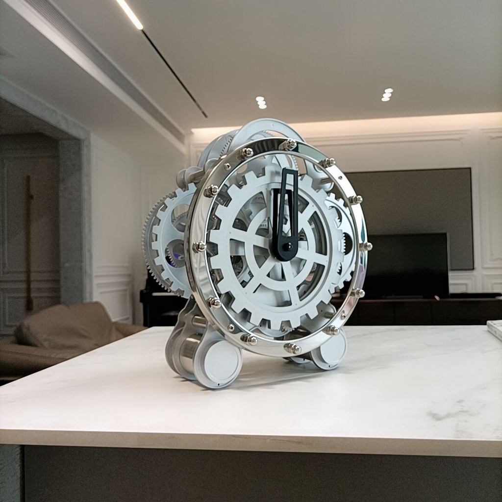 Living Room Clock European Style Table Clock Double-legged Gear ...