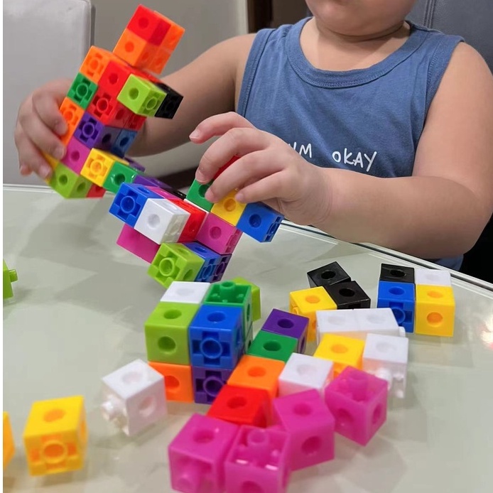 100pcs Snap Cubes / Linking Cubes - Set of 100 / Math Manipulatives for ...