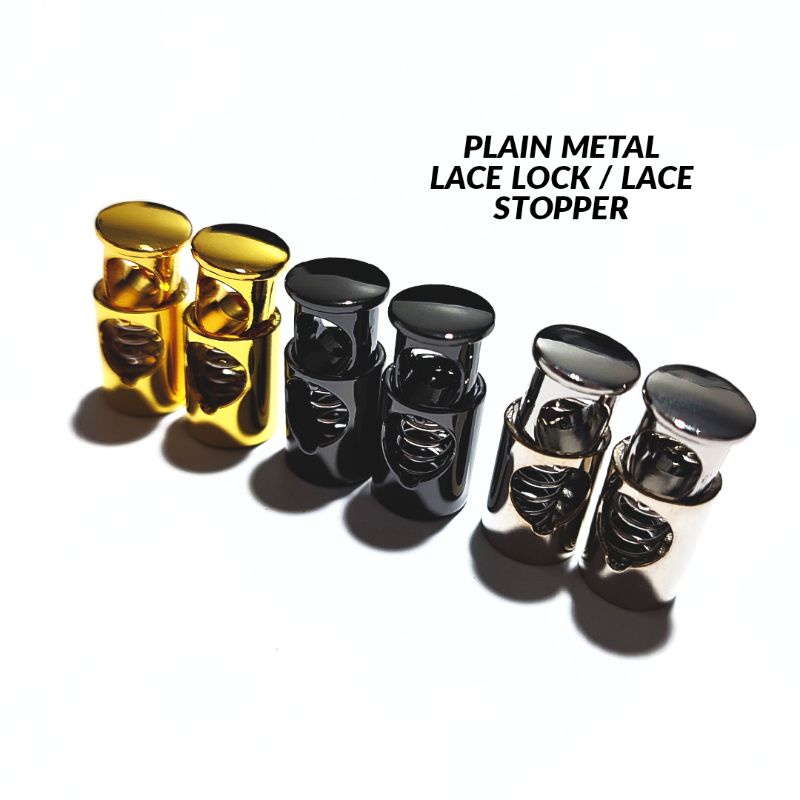 LAZE.PH Plain metal lace lock / lace stopper 2pcs/1pair | Shopee ...