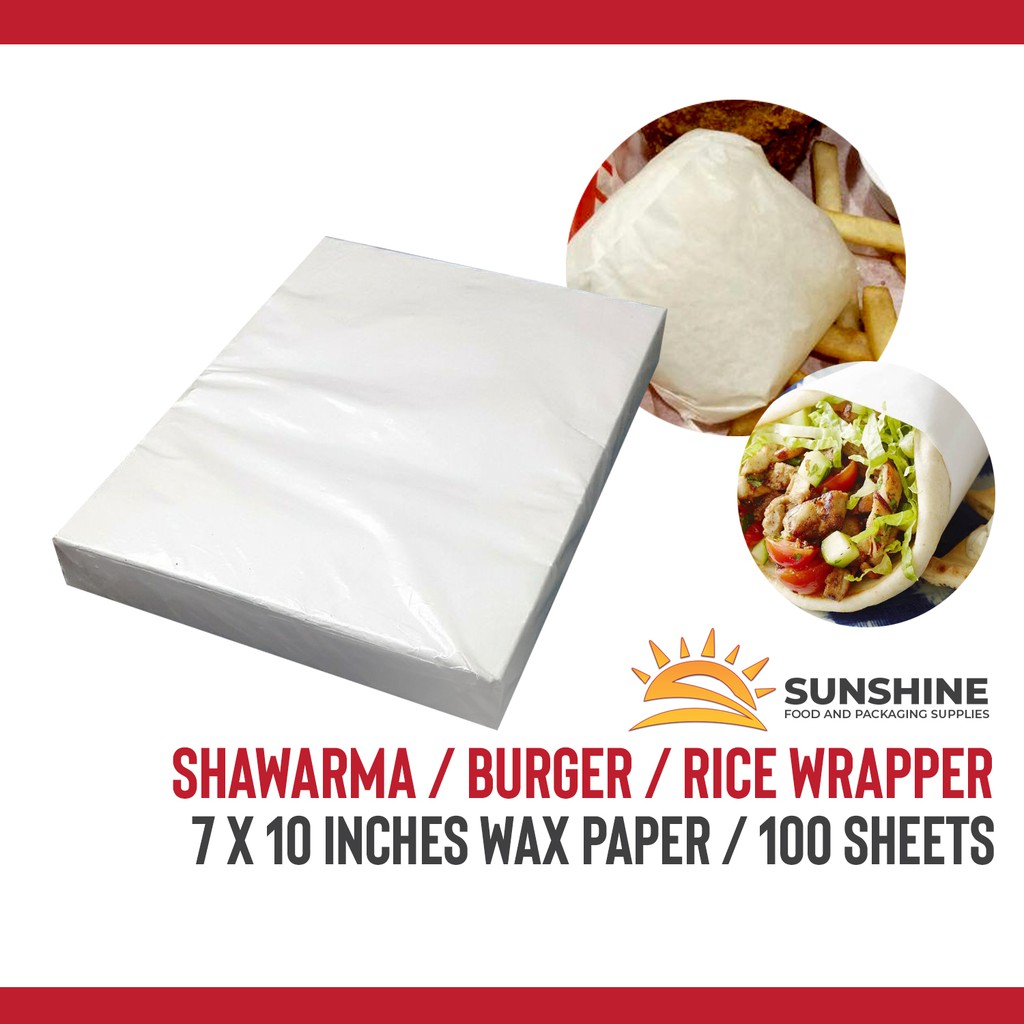 Pambalot ng Kanin, shawarma or burger or Rice Wrapper Glassine Wax ...