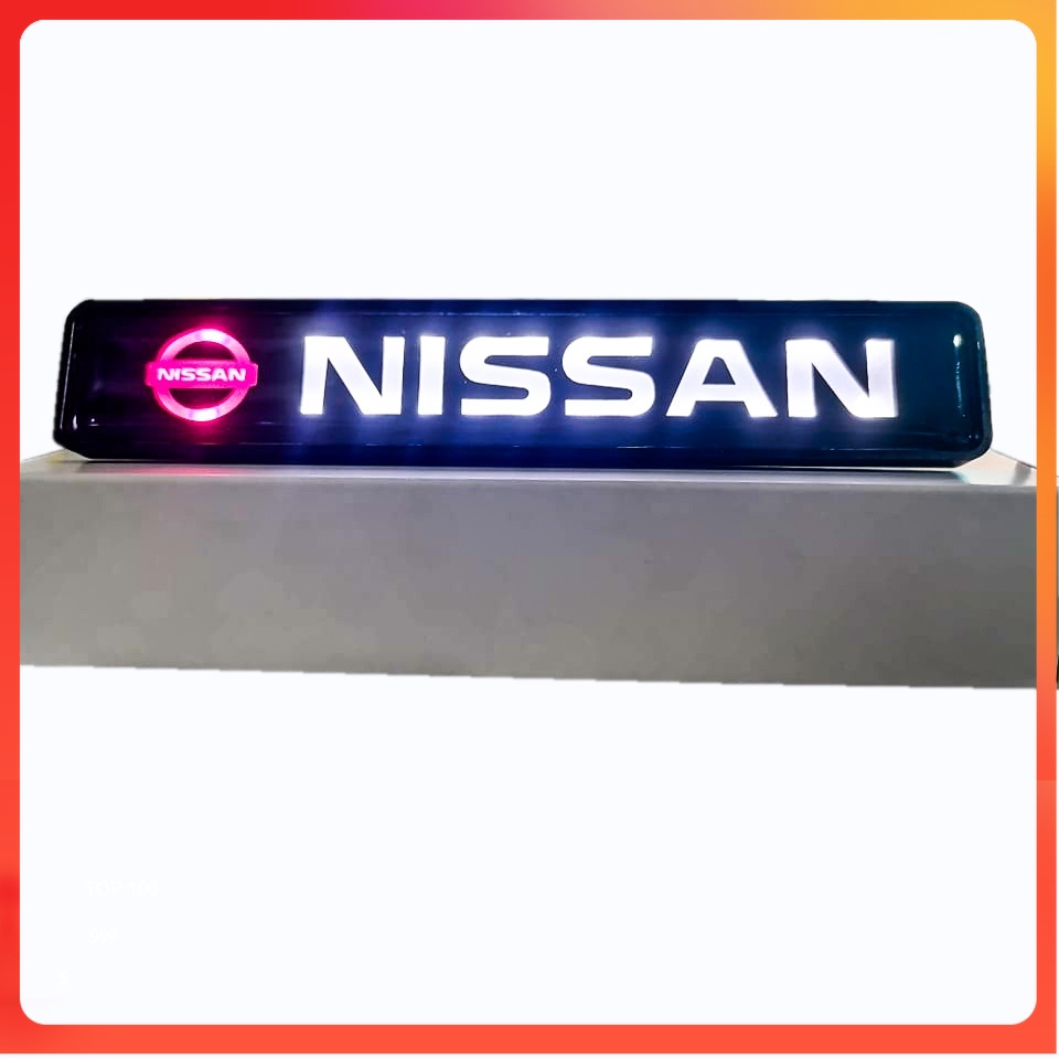 1Pc NISSAN Car Front Grille Luminous Emblem Badge LED Decoration Lights ...