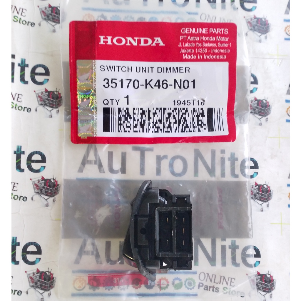 TOMBOL 5 Pin Dimmer Unit Switch Button 35170-K46-N01 Original Honda ...