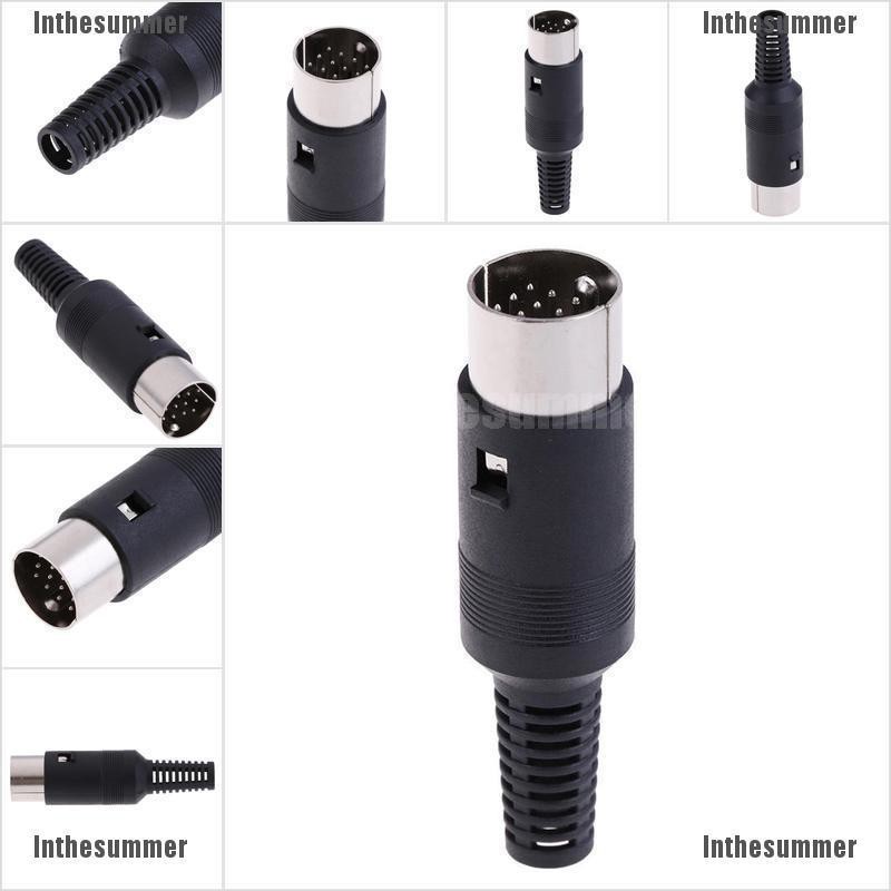 Inthesummer Din plug 13 pin male inline audio adapter connector for atari st kenwood icom ...