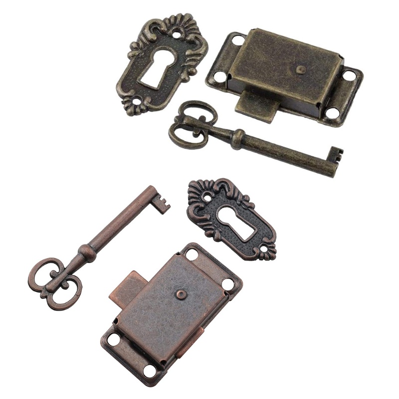 Skyxu Vintage Iron Drawer Lock Flush Mount Furniture Decorative Lock ...