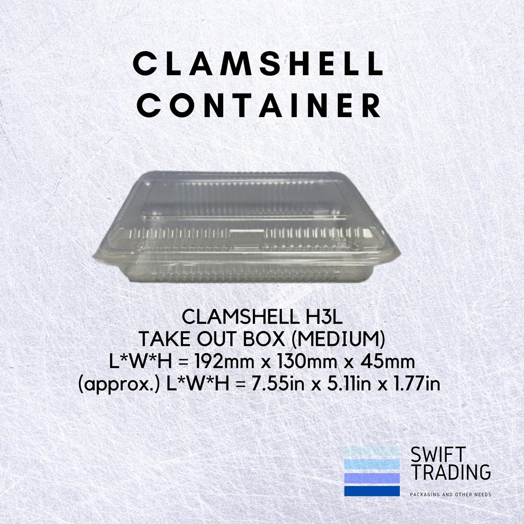 Clamshell Packaging Container OPS Plastic Material [ Take Out Box (M ...